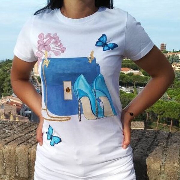 Hand Painted T Shirt - Etsy