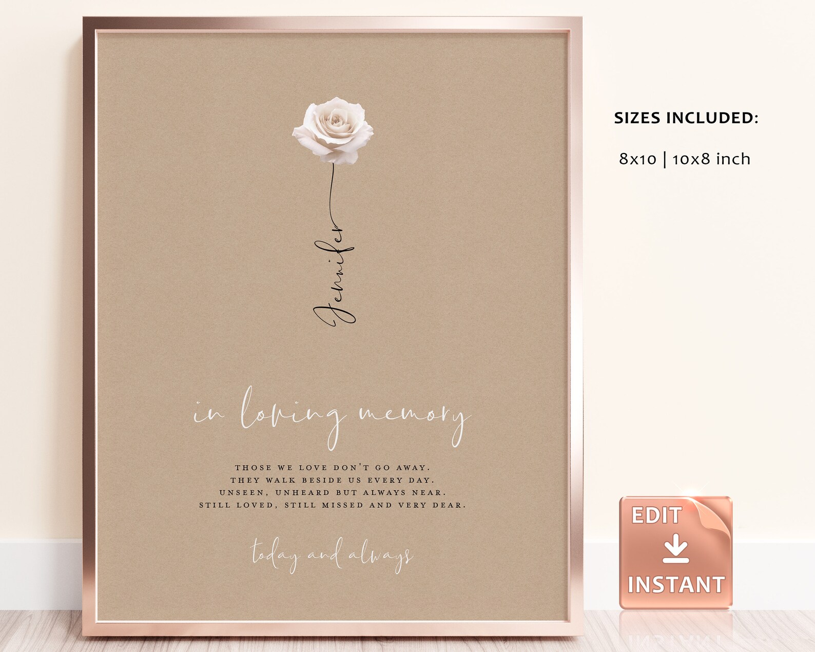 White Rose in Loving Memory Sign Loving Memory Wedding Sign - Etsy