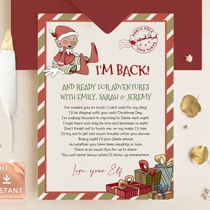 Printable Christmas Elf Letter to Kids From Elf Personalized Elf Letter ...