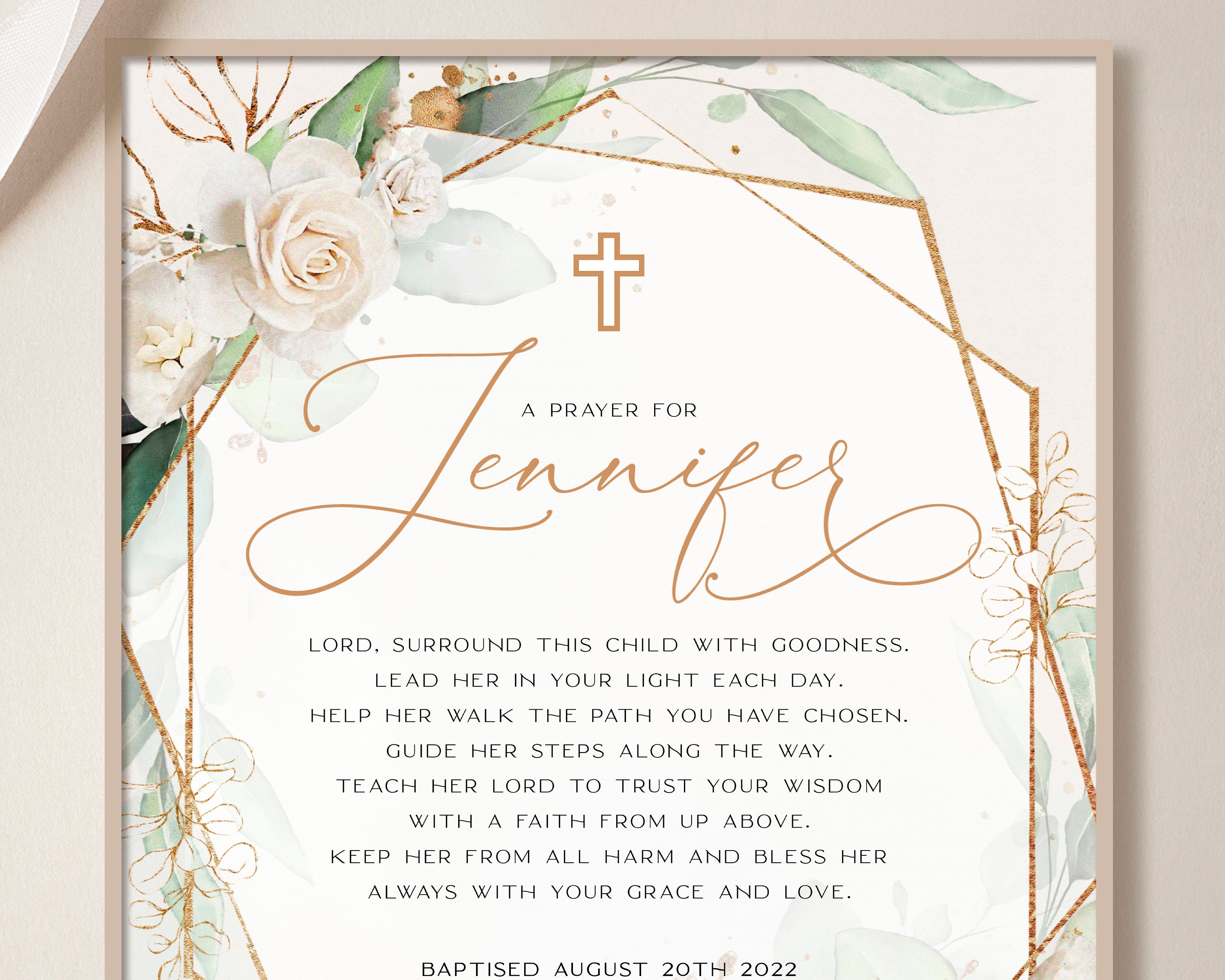 MARCI Gender Neutral Baptism Prayer Sign Personalized | Etsy