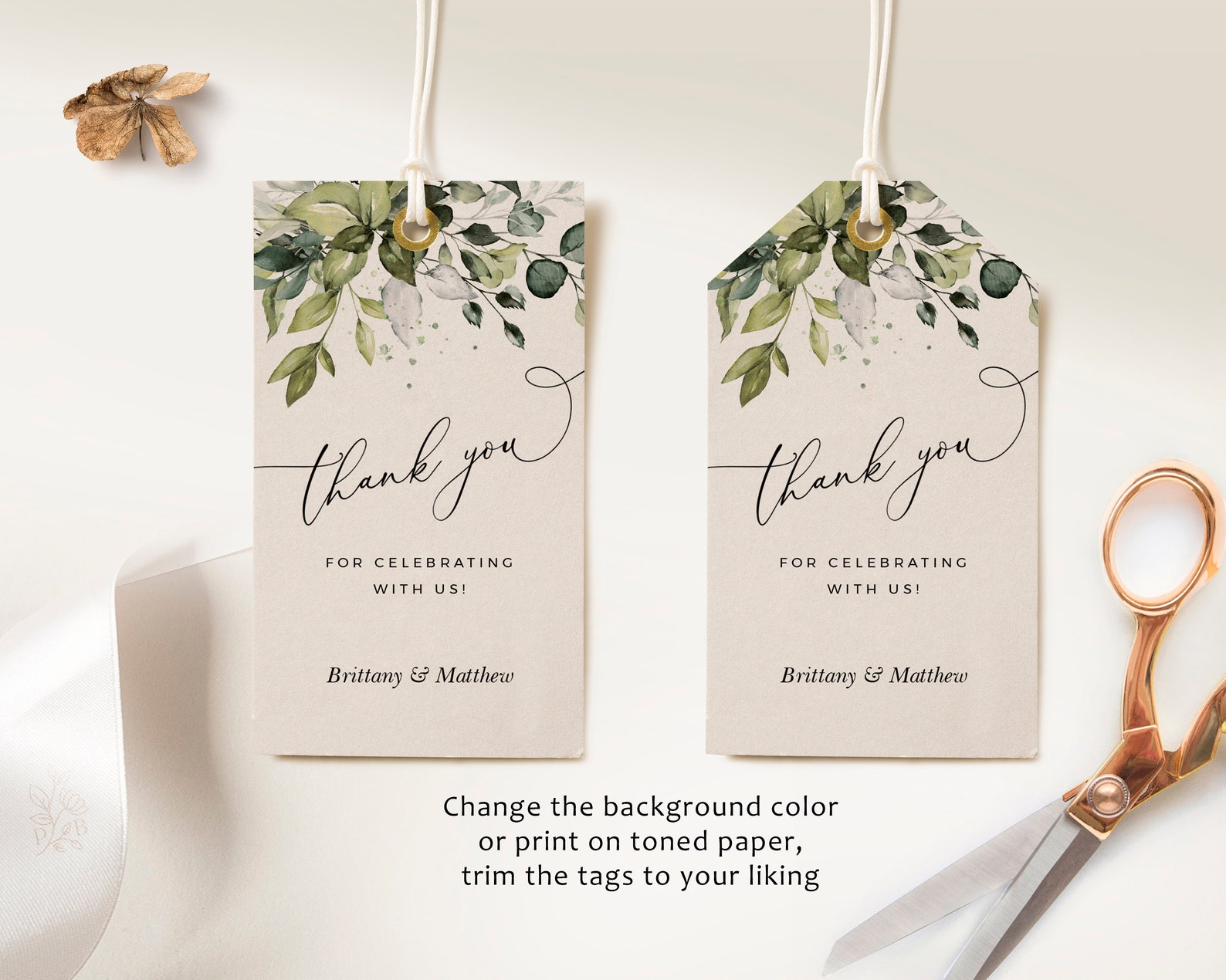 REESE Boho Favor Tags Template Bohemian Gift Tags Greenery - Etsy