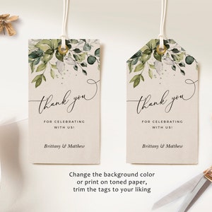 REESE - Boho Favor Tags Template, Bohemian Gift Tags, Greenery Gift ...