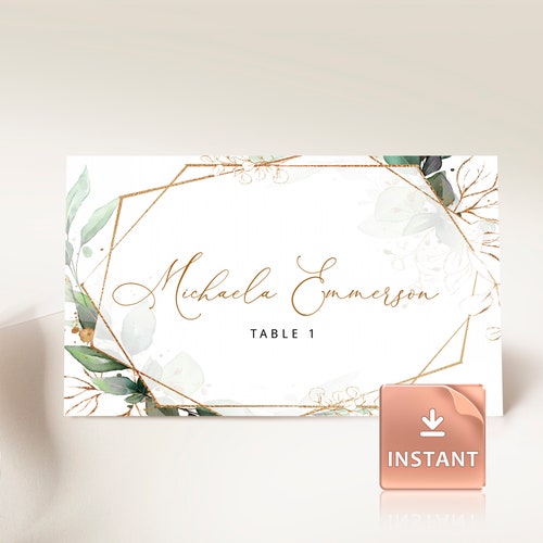 CLEO Wedding Welcome Sign Geometric Faux Gold Custom Sign | Etsy