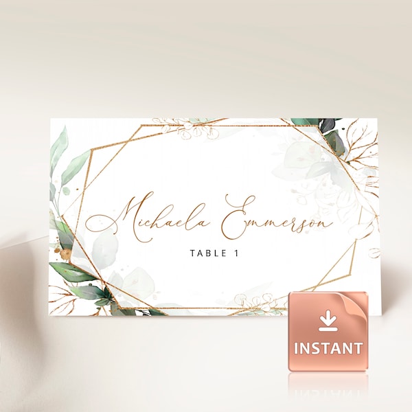 Geometric Place Card - Etsy