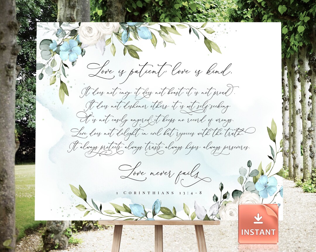 SALMA - 1 Corinthians 13 Sign, Wedding Welcome Sign, Master Bedroom ...