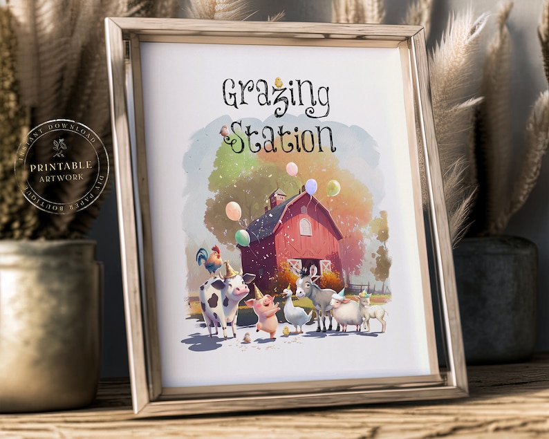 Grazing Station Birthday Sign Drink Table Decor Red Farm - Etsy