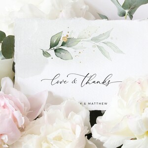 CLEO - Boho Printable Thank You Card, Eucalyptus Watercolor Greenery ...