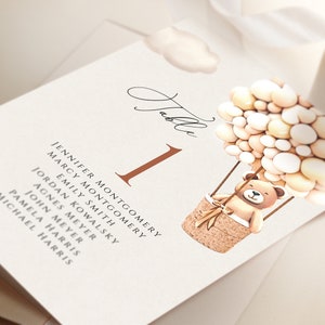 Bear Hanging Seating Board, Brown Balloons Find Your Table Seating ...