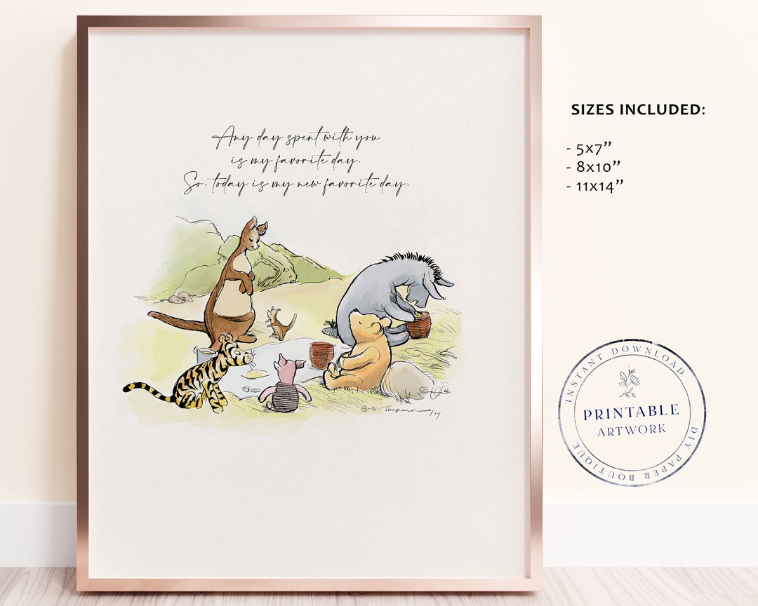 Winnie-the-pooh Printable Poster: Classic Nursery Decoration (digital ...