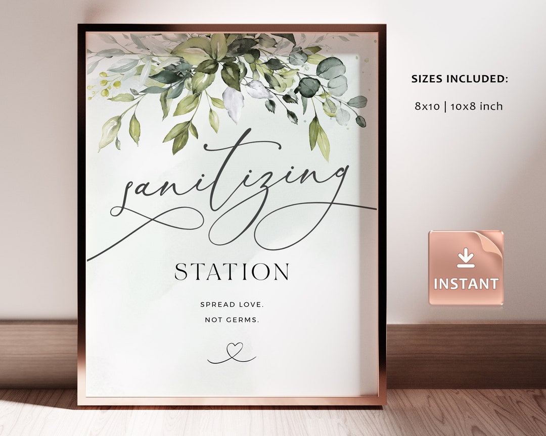 REESE Sanitizing Station Sign, Customizable Signs, Printable Social ...