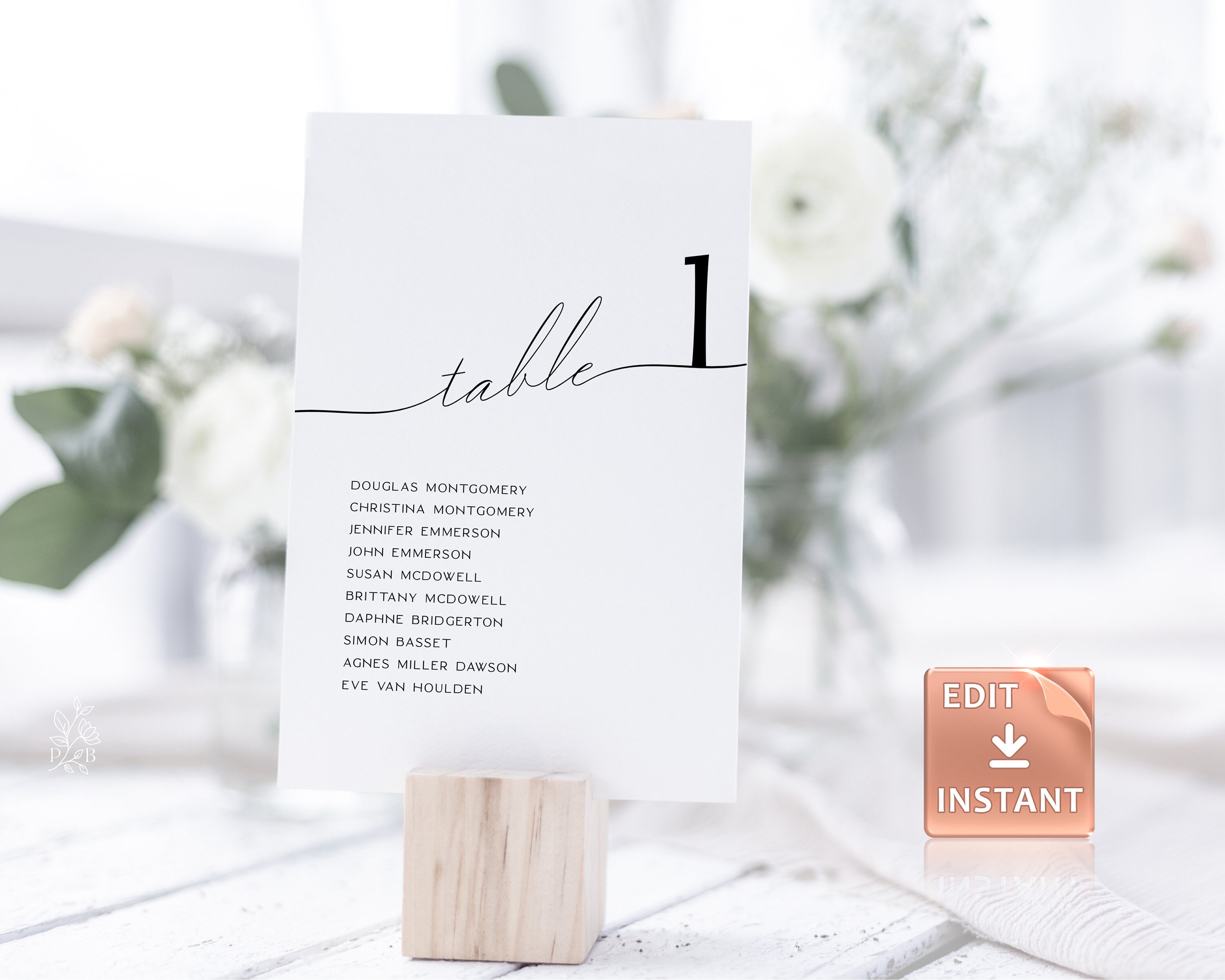 ELLE Minimalist Wedding Table Number Template Simple Table | Etsy