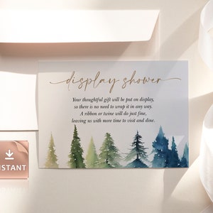 Display Shower Insert, Printable Winter Display Shower Card, Display ...