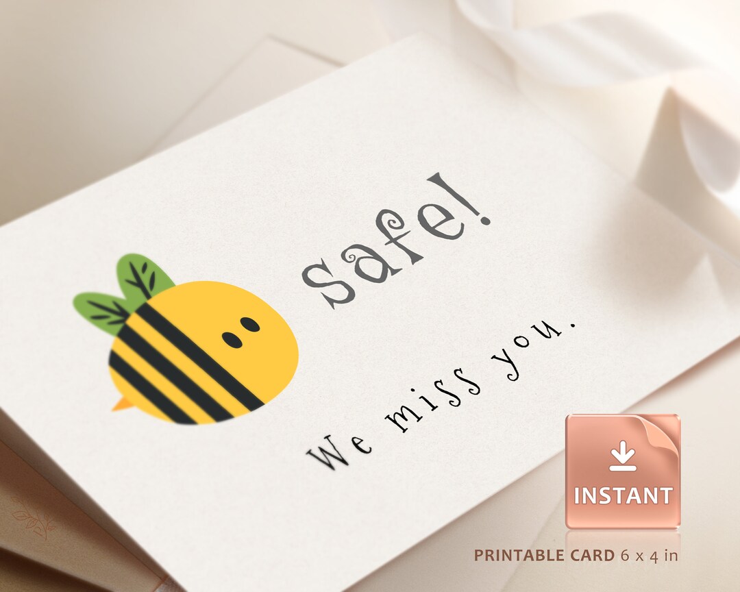 Funny Quarantine Cards, Printable Lockdown Cards, Bee Safe Card ...
