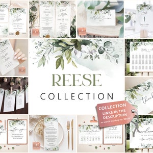 Eucalyptus Wedding Name Cards: Watercolor Greenery, Editable Template ...