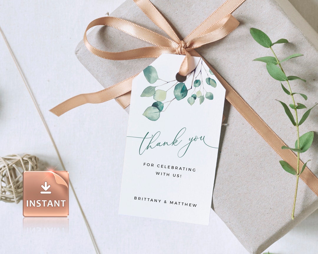 LAILA - Favor Tags Template Eucalyptus, Bohemian Gift Tags, Gift Tags ...