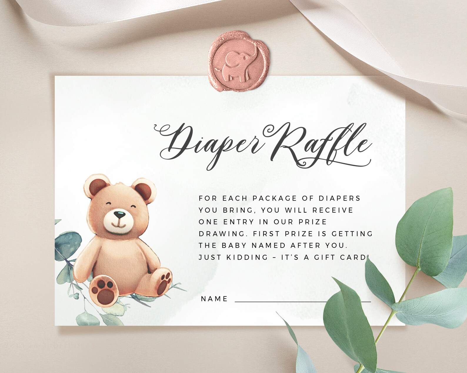 FUZZY Diaper Raffle Insert Baby Shower Baby Shower | Etsy