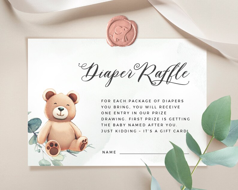 FUZZY Diaper Raffle Insert Baby Shower Baby Shower | Etsy