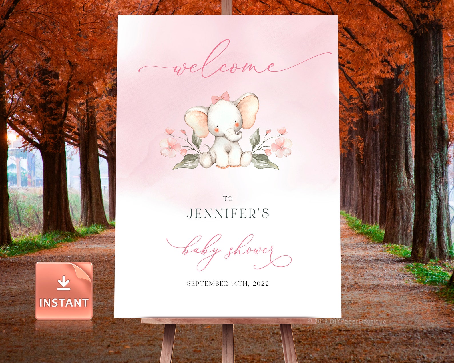 AVA Pink Girl Baby Shower Welcome Sign Baby Shower Sign - Etsy