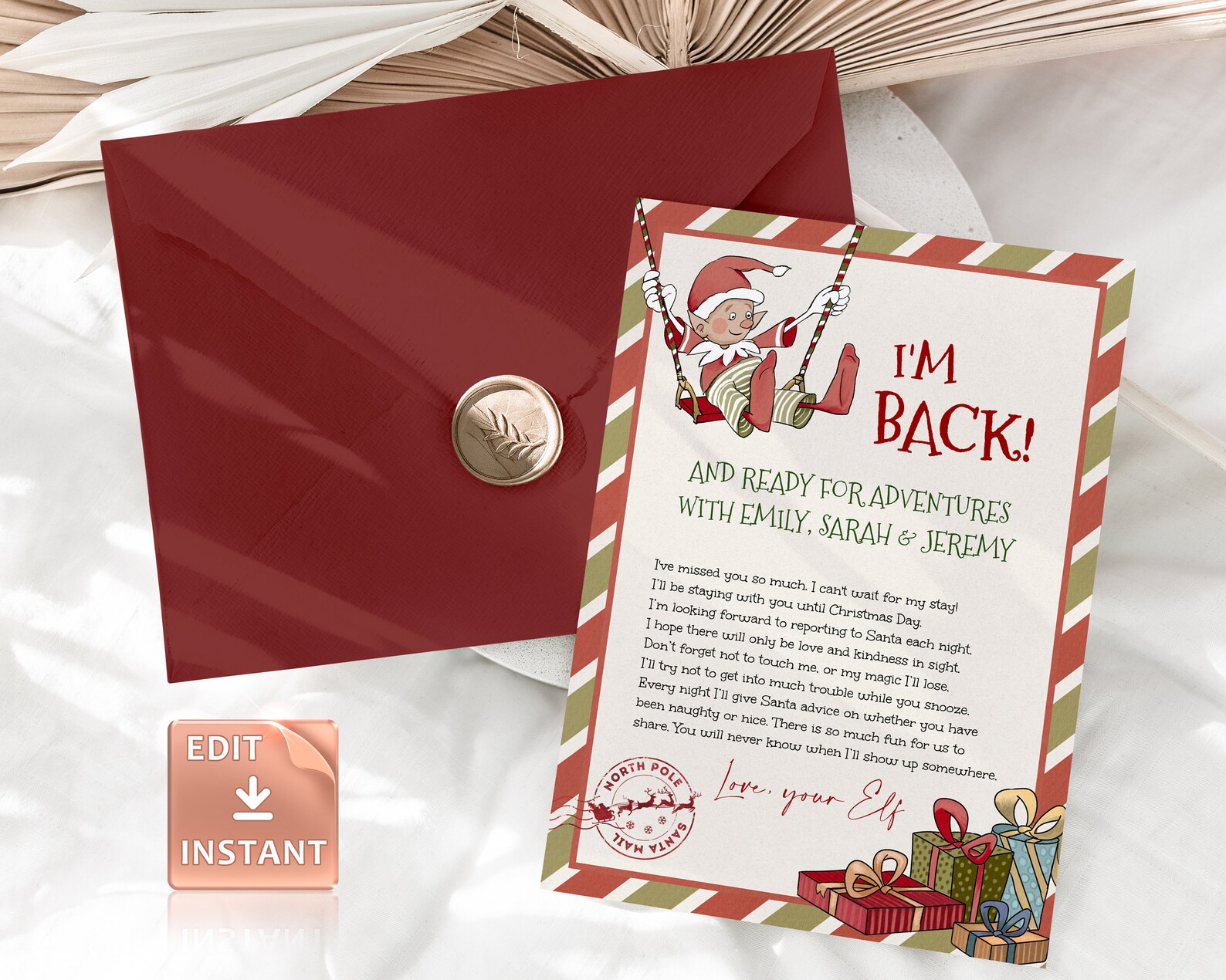 Personalized Elf Letter Welcome Back Letter From Elf Diy - Etsy