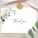 ELISA Printable Thank You Card Eucalyptus Watercolor - Etsy