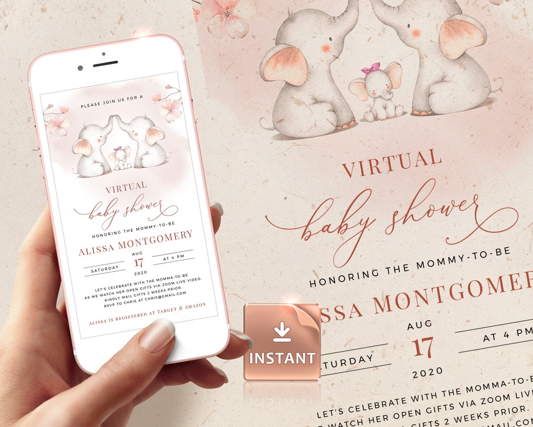 JOY - Virtual Baby Shower Invitation, Electronic Long Distance Baby ...