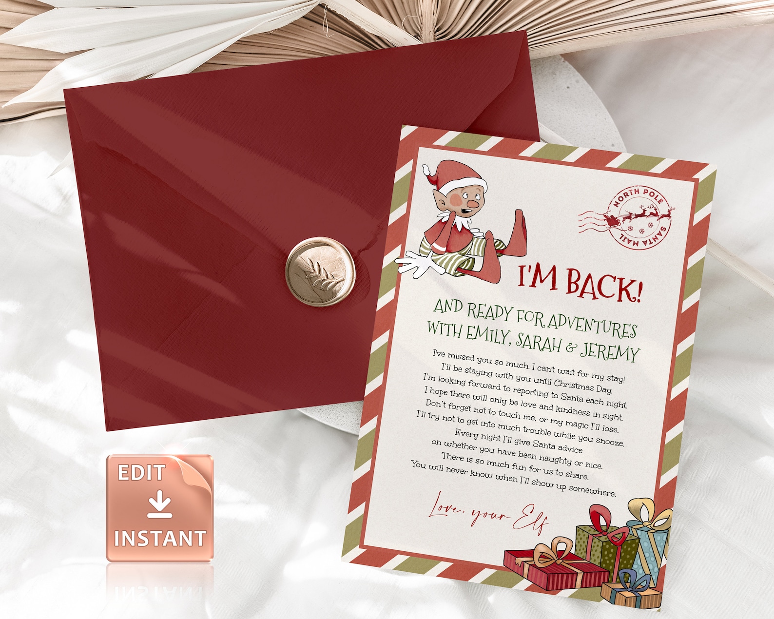 Printable Christmas Elf Letter to Kids From Elf Personalized - Etsy