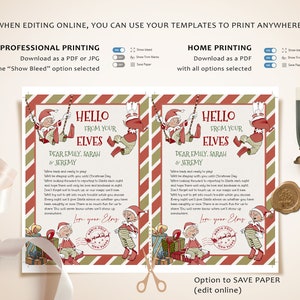 Elf Hello From Your Elves Editable Elf Letter, Elf Arrival Elf Letter ...