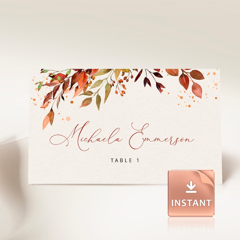 Autumn Place Cards - Etsy