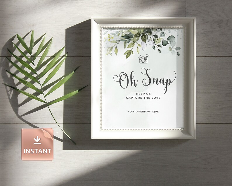 REESE Oh Snap Sign Minimalist Wedding Sign Customizable | Etsy