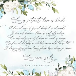 SALMA - 1 Corinthians 13 Sign, Wedding Welcome Sign, Master Bedroom ...