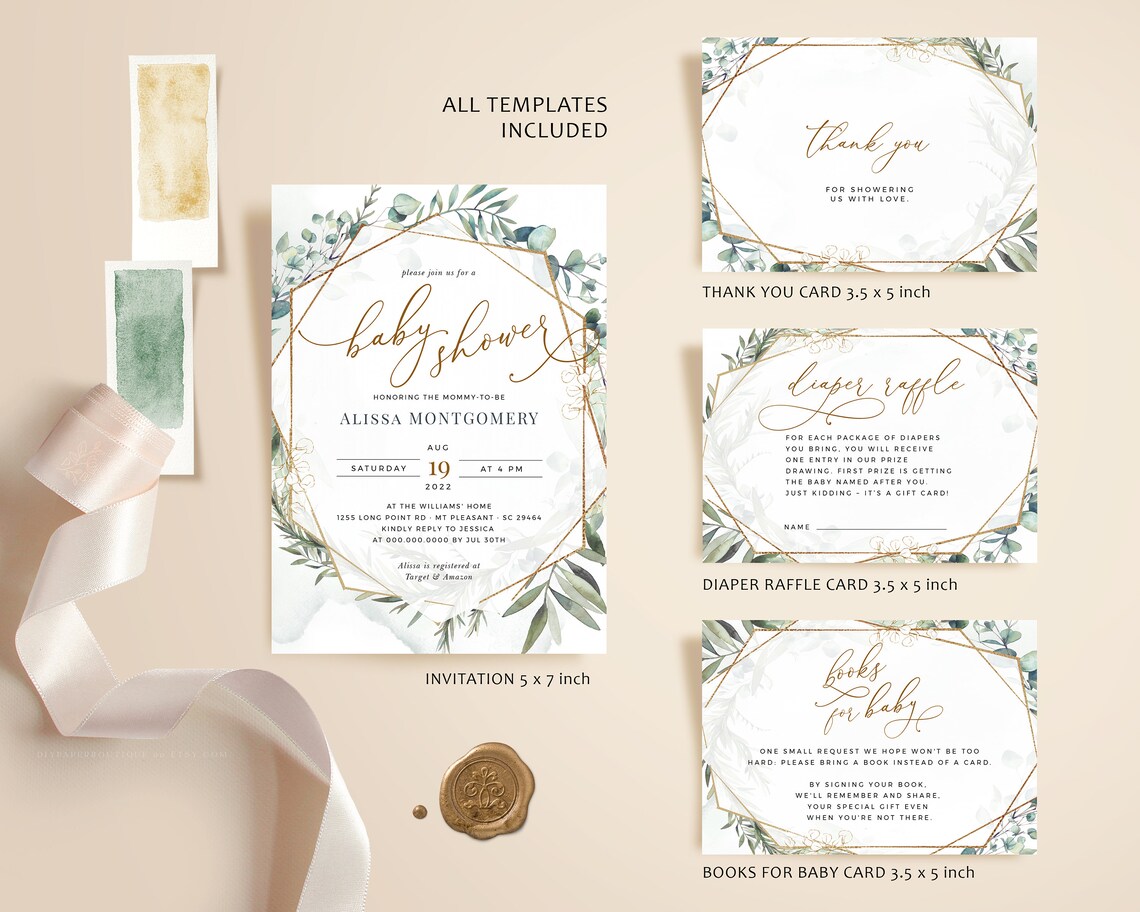 ROMA Geometric Baby Shower Invitation Printable Gender | Etsy