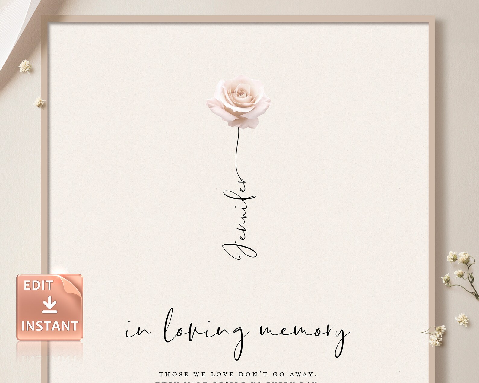 White Rose in Loving Memory Sign Loving Memory Wedding Sign | Etsy