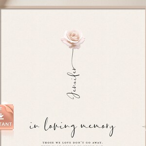 White Rose in Loving Memory Sign, Loving Memory Wedding Sign, Printable ...