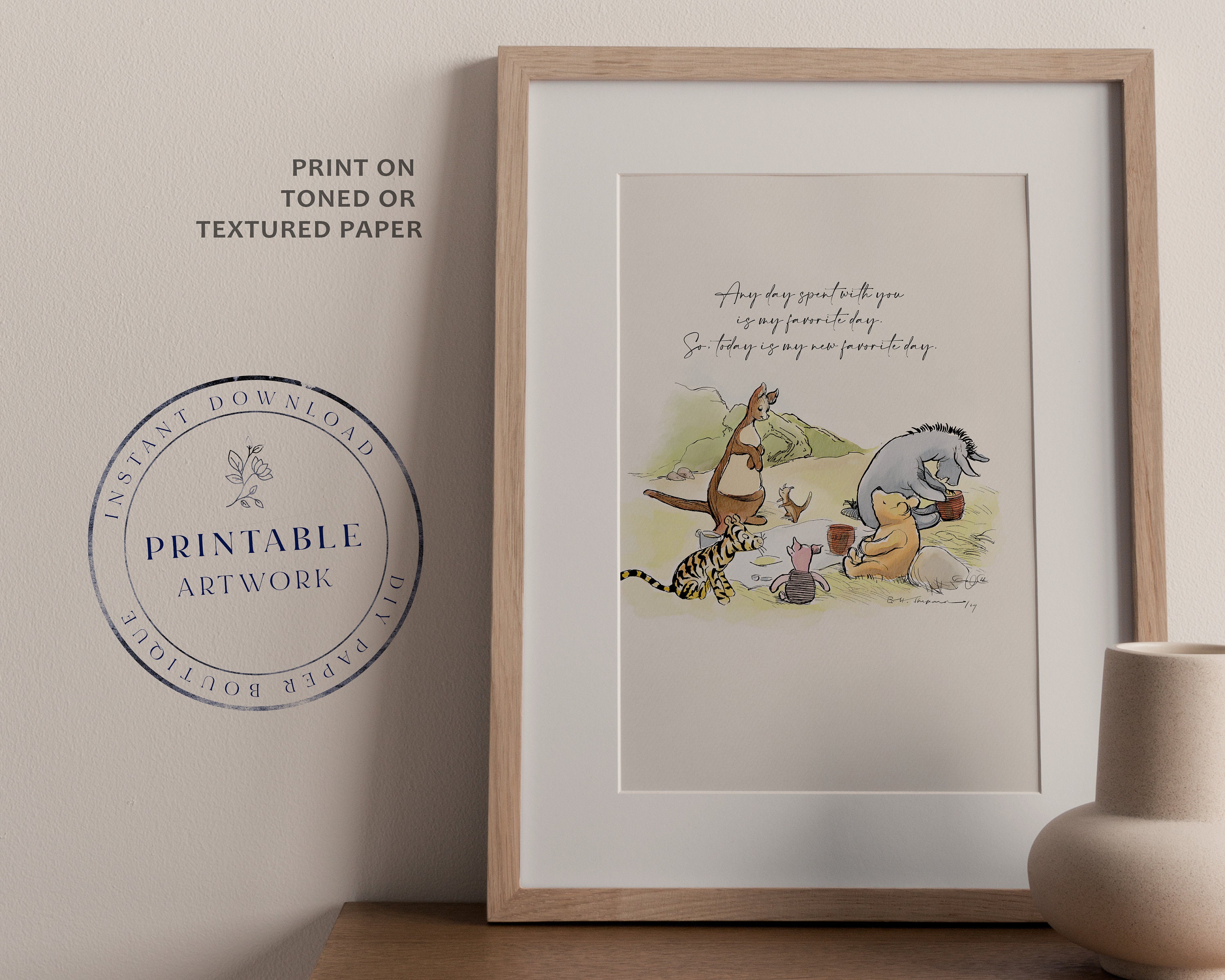 Winnie-the-pooh Printable Poster: Classic Nursery Decoration (digital ...