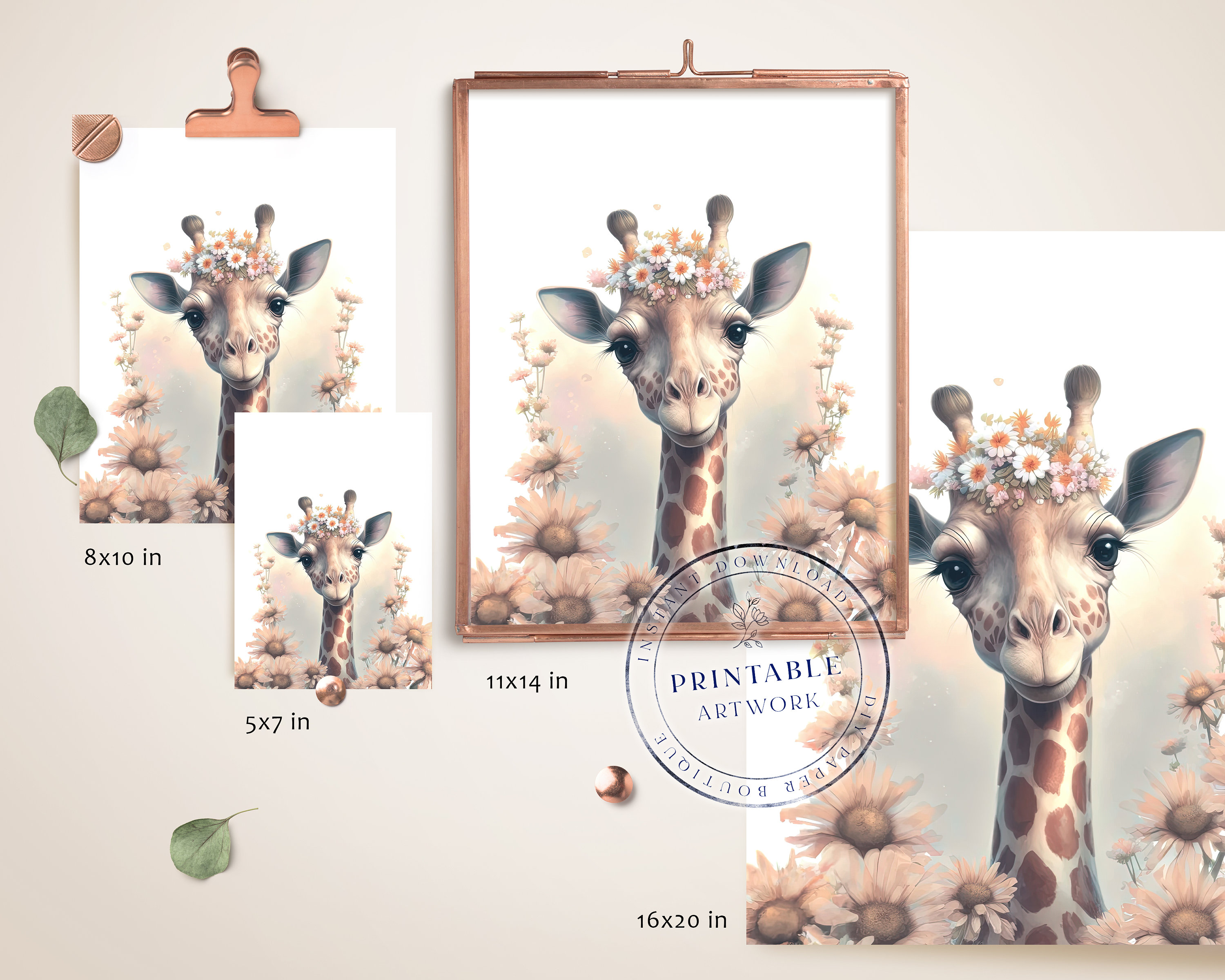 Baby Giraffe Nursery Art PRINTABLE Nursery Wall Art Giraffe - Etsy