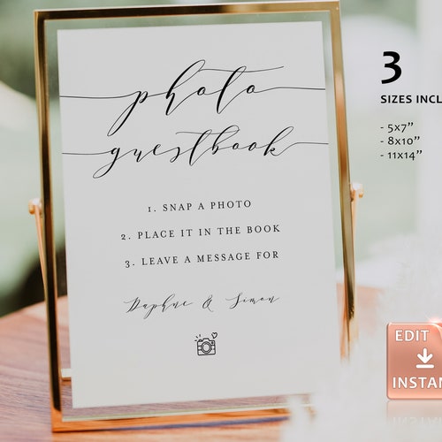 Photo Guest Book Sign Wedding Photo Guestbook Sign Photo | Etsy