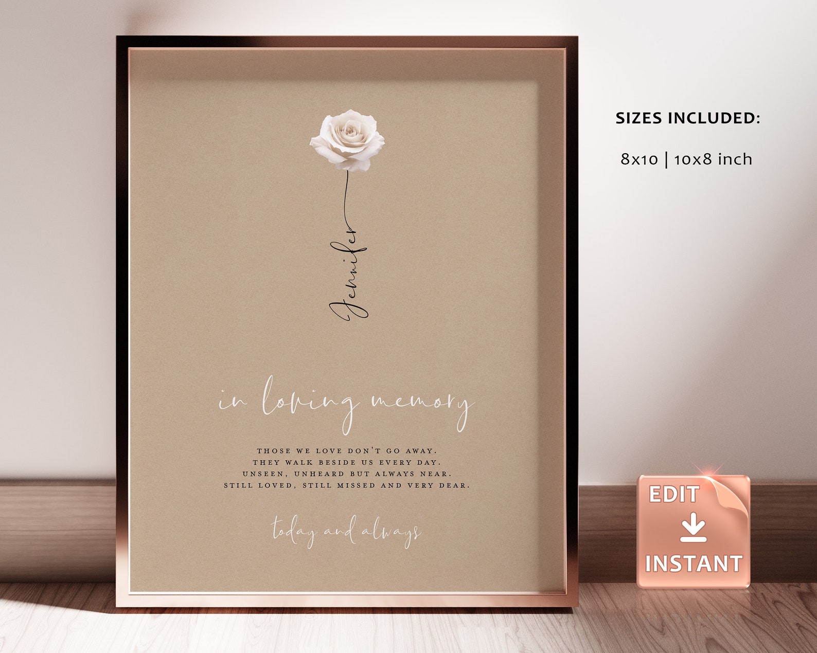 White Rose in Loving Memory Sign Loving Memory Wedding Sign - Etsy