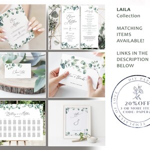 LAILA Printable Thank You Card Eucalyptus Watercolor - Etsy