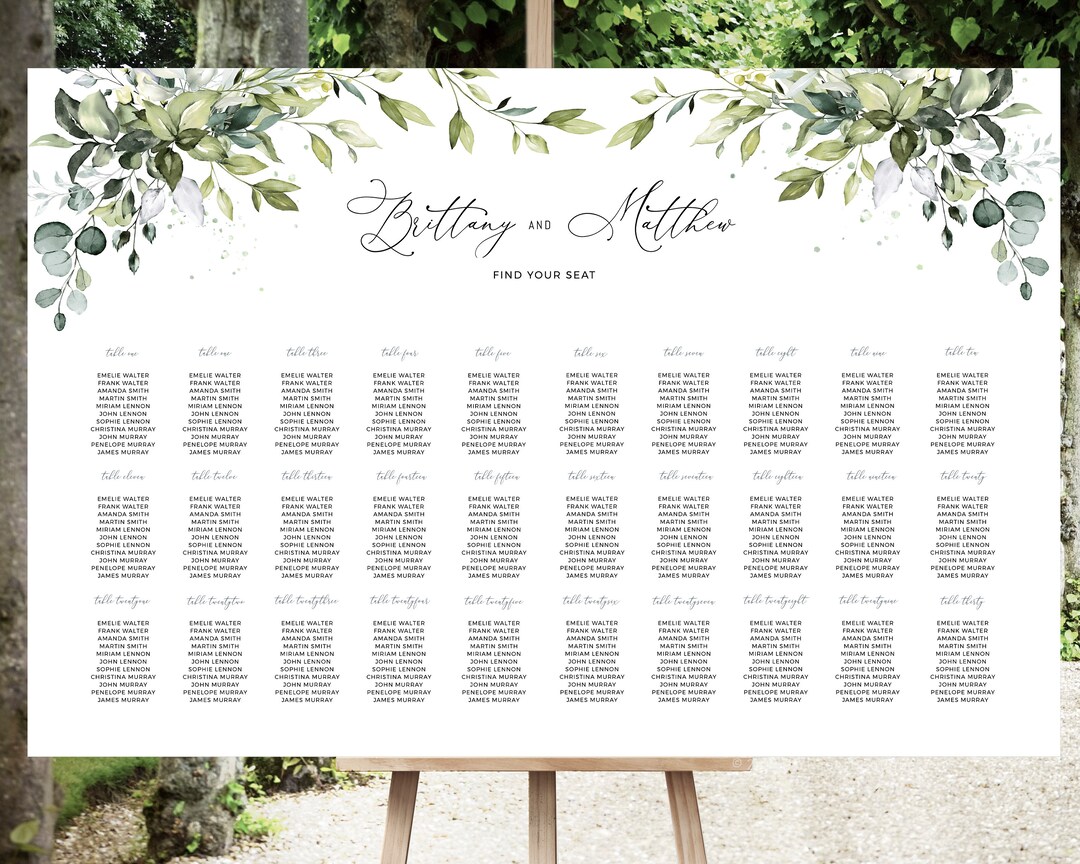 Wedding Seating Chart - Etsy
