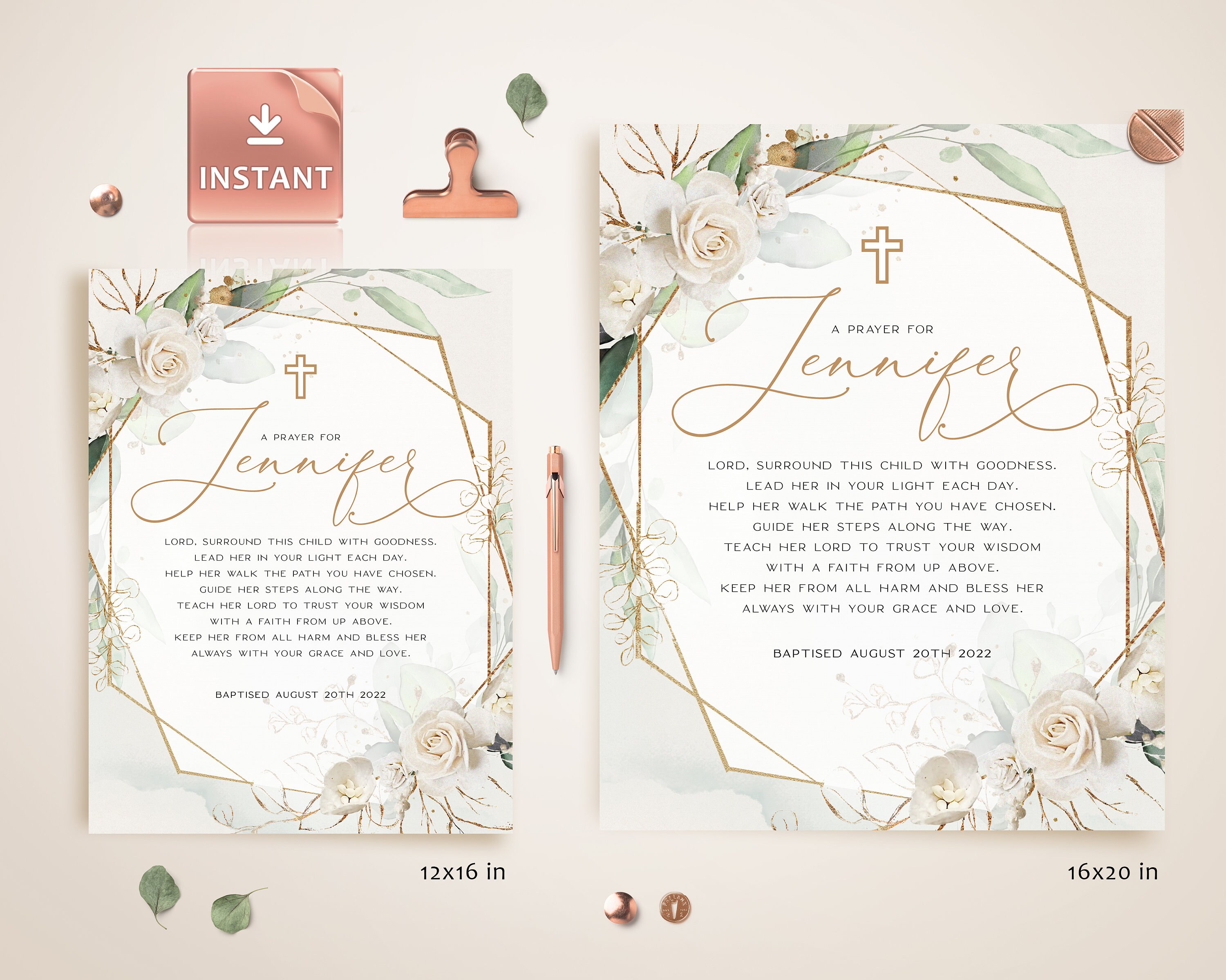 MARCI Gender Neutral Baptism Prayer Sign Personalized | Etsy