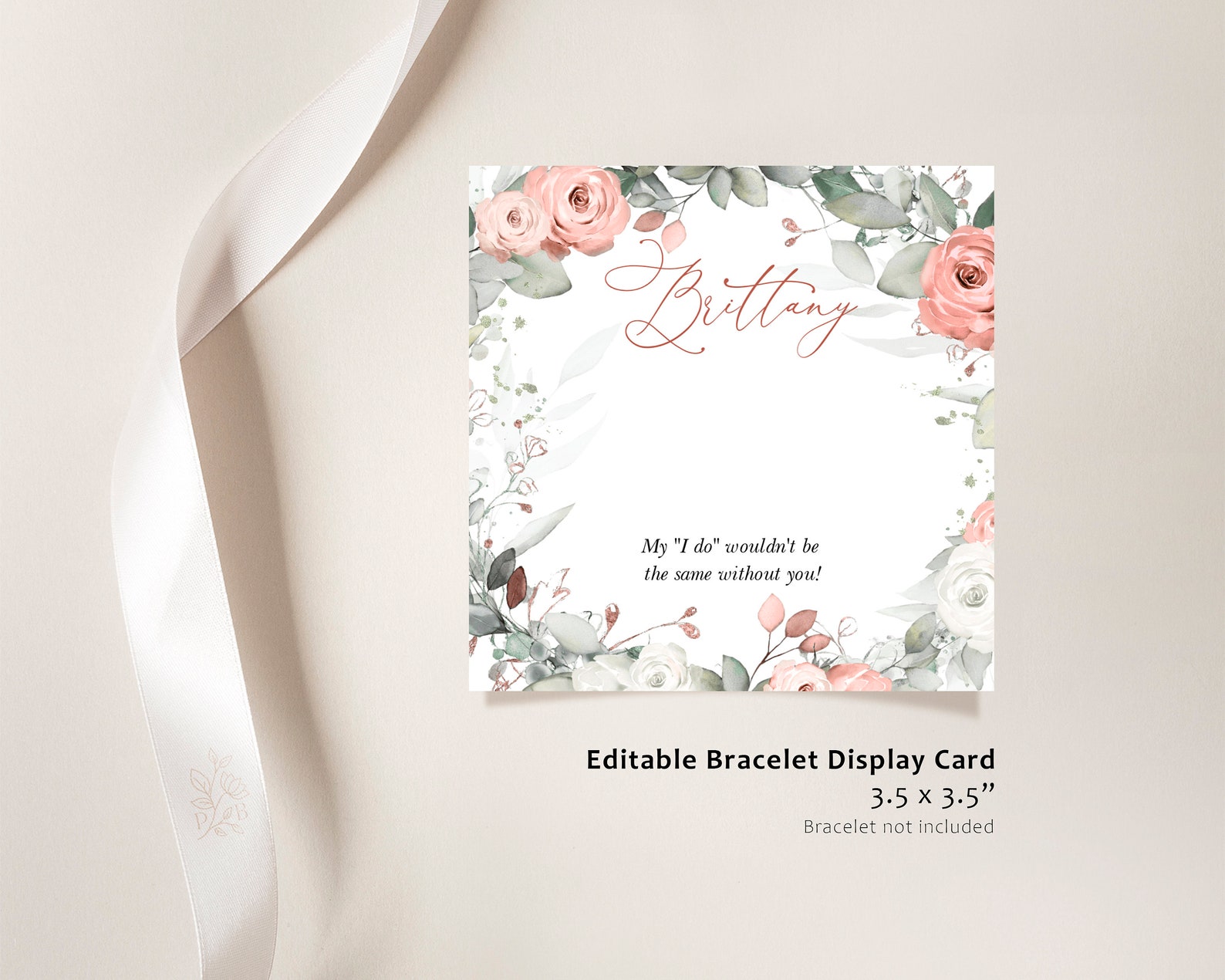 SIRI Editable Custom Bracelet Display Card Printable | Etsy