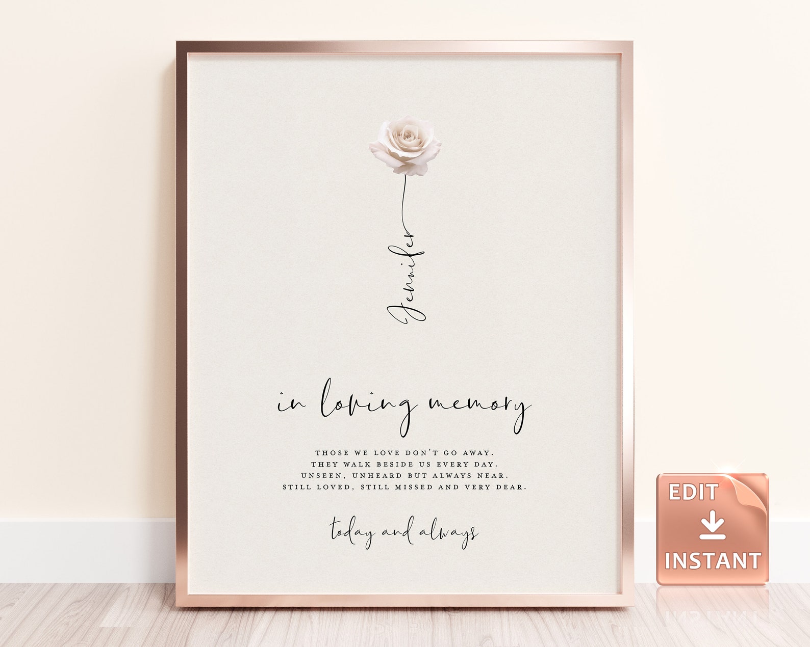 White Rose in Loving Memory Sign Loving Memory Wedding Sign | Etsy