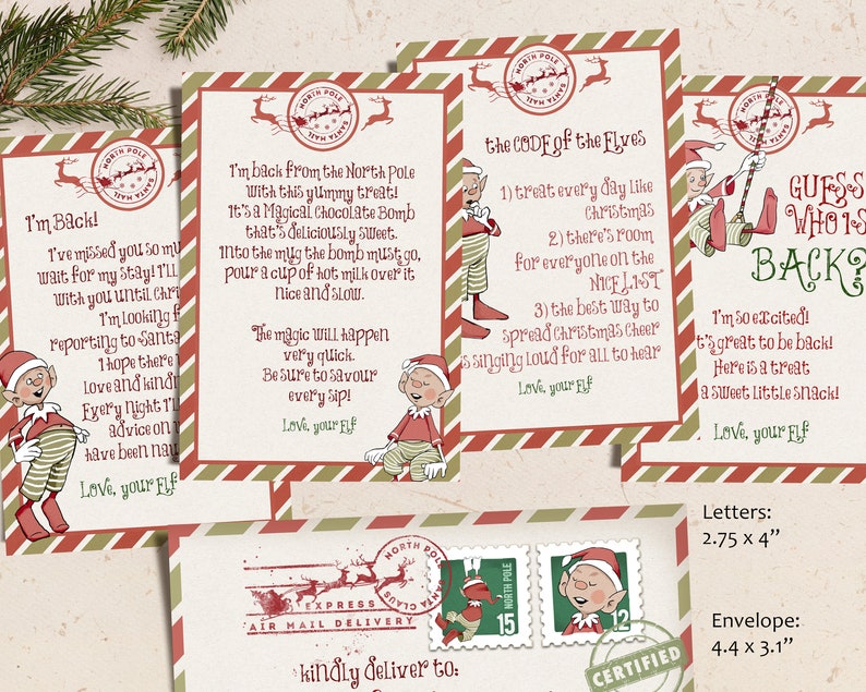 Christmas Elf Letter and Envelope Template Editable Tiny Elf - Etsy