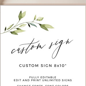 Printable Olive Wedding Sign Editable Custom Template Boho - Etsy