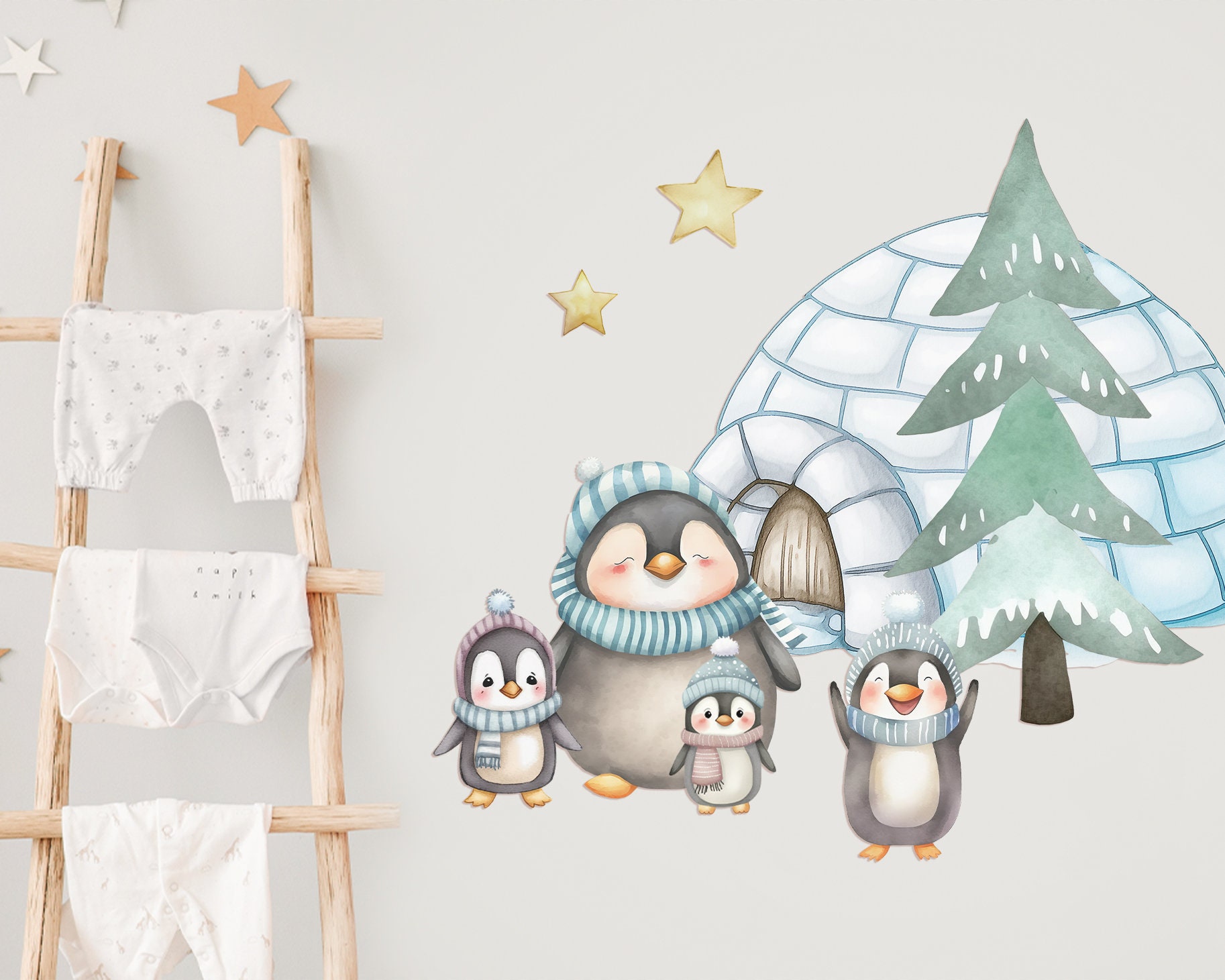 Penguin Clipart Penguin PNG Watercolor Clipart Winter Happy - Etsy