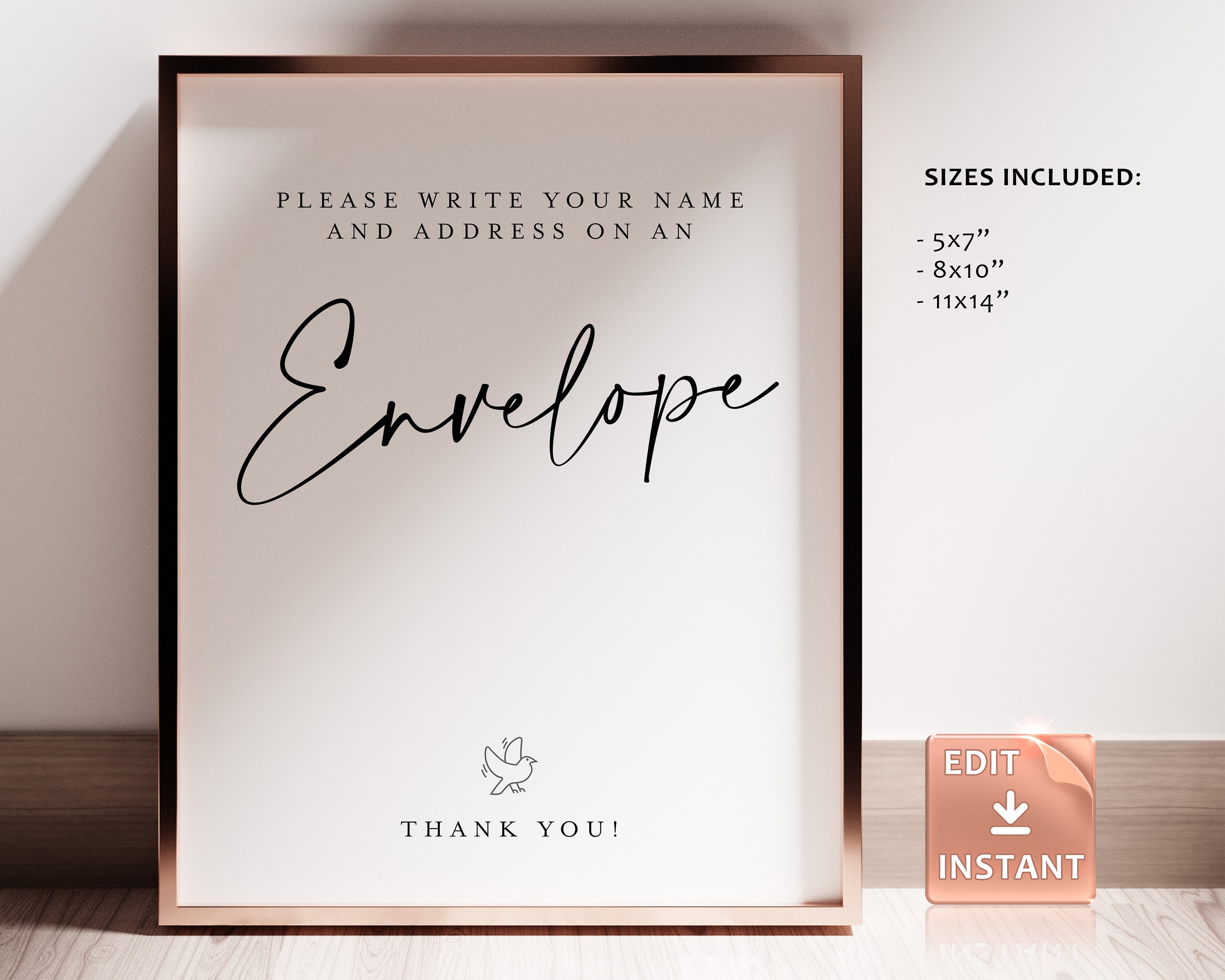 ISA Write Your Address on an Envelope Sign Minimalist | Etsy