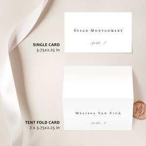 ELLE - Minimalist Printable Table Name Card, Wedding Place Cards, Tent ...