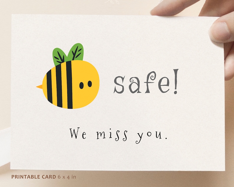 Funny Quarantine Cards Printable Lockdown Cards Bee Safe - Etsy
