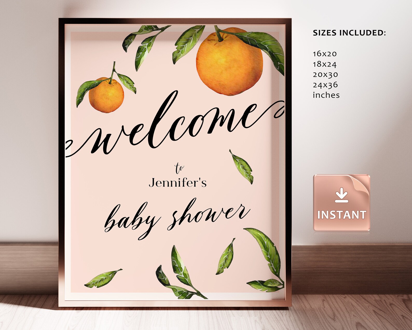 NAVEL Orange Welcome Sign Baby Shower A Little Cutie is on | Etsy