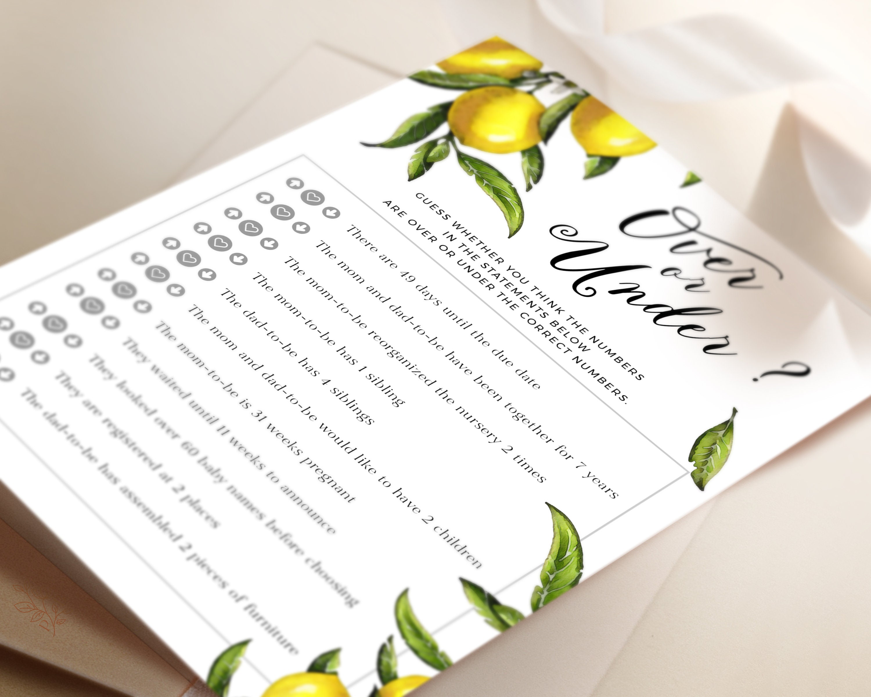 LEMON Baby Shower Games Editable Baby Shower Games Download - Etsy